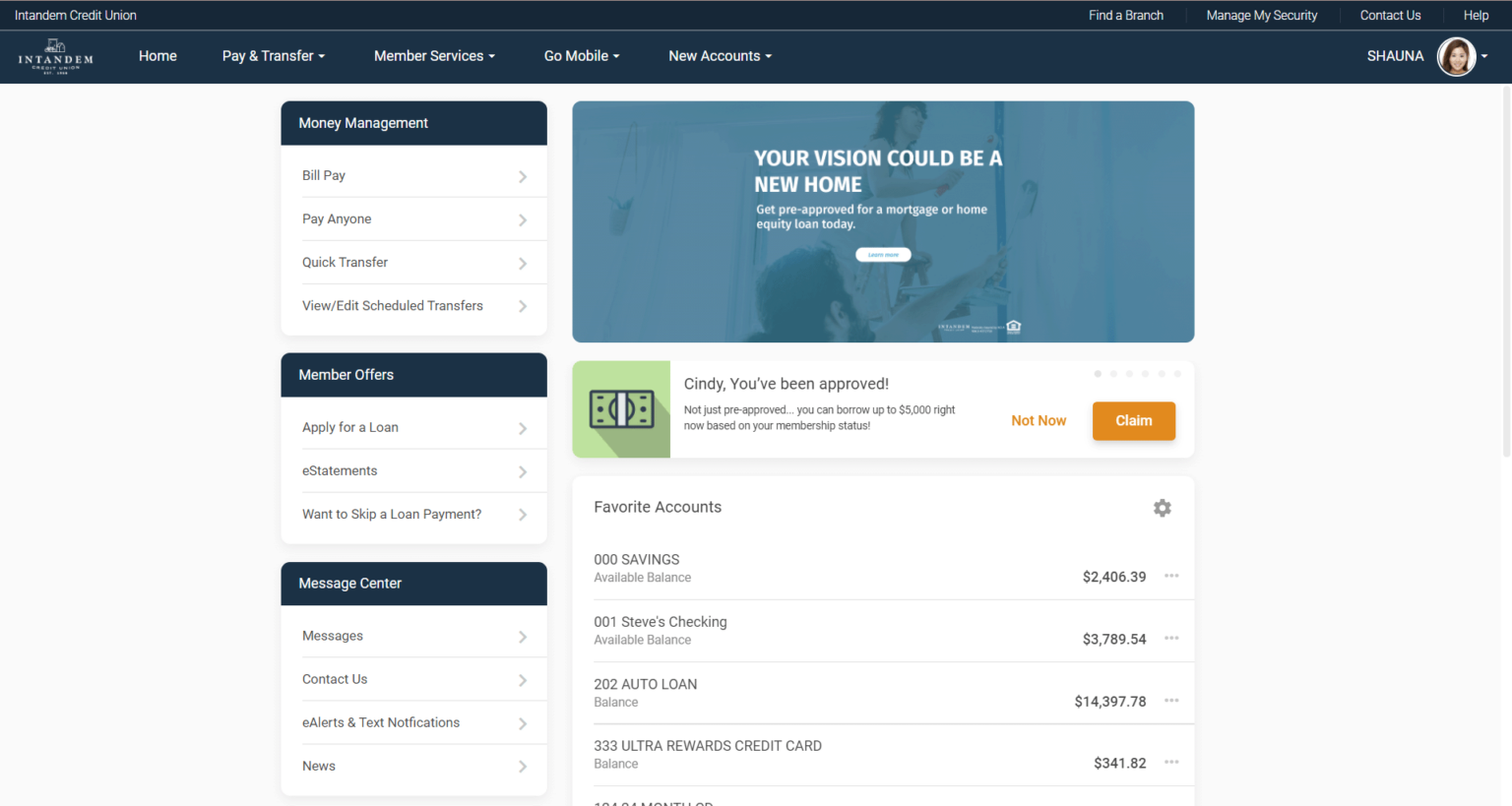 Online & Mobile - Intandem Credit Union